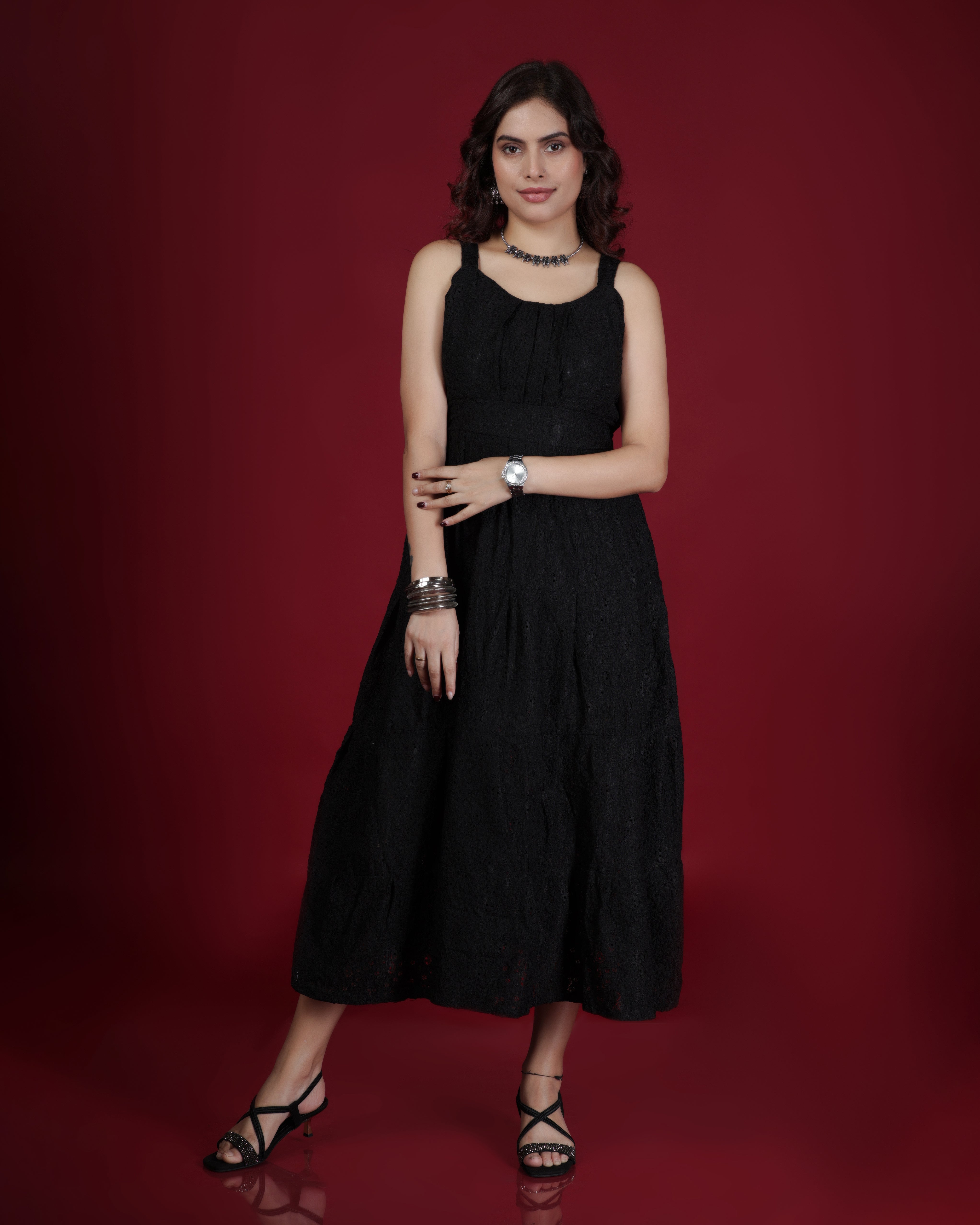 Elegant Black Midi Dress – Timeless & Chic – misspoo